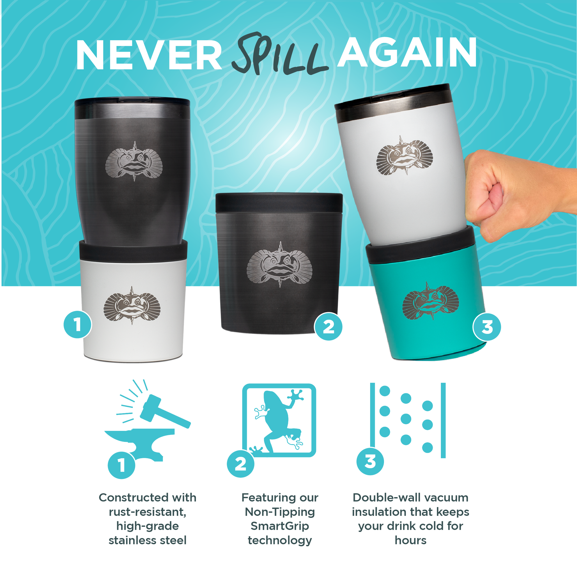 Non-Tipping Cup Holder | Toadfish